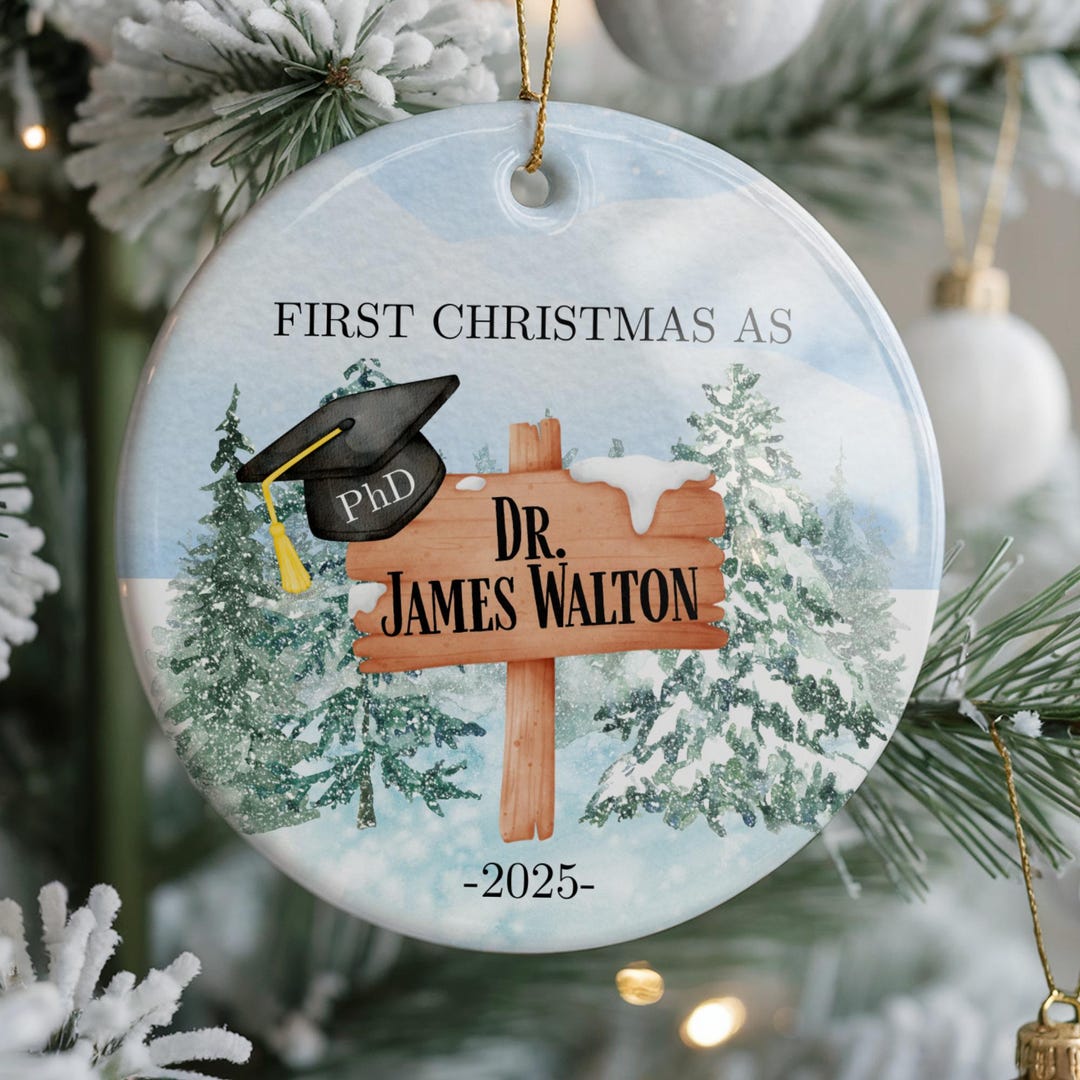 Personalized Phd Christmas Ornament, Custom Phd Graduation Gift, New ...