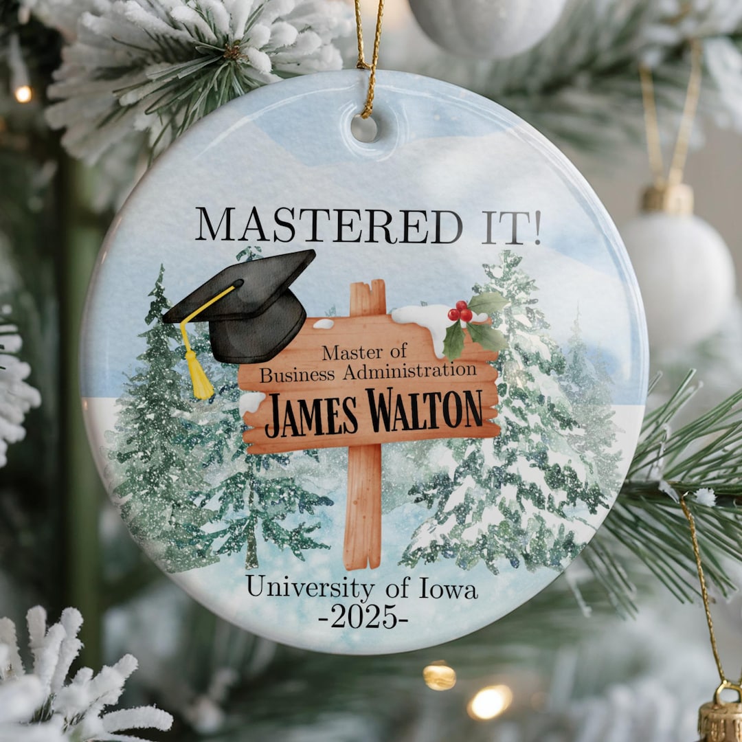 Personalized Master's Degree Graduation Ornament 2025 - Custom ...