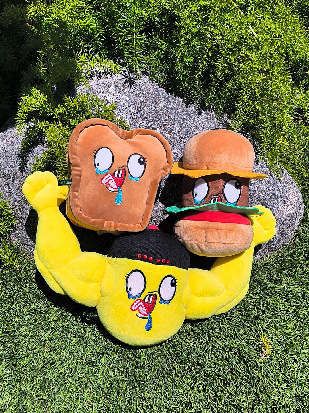 Meganoob Simulator Plushie Set: Muscle Head, Big Toast, Big Burger - Etsy