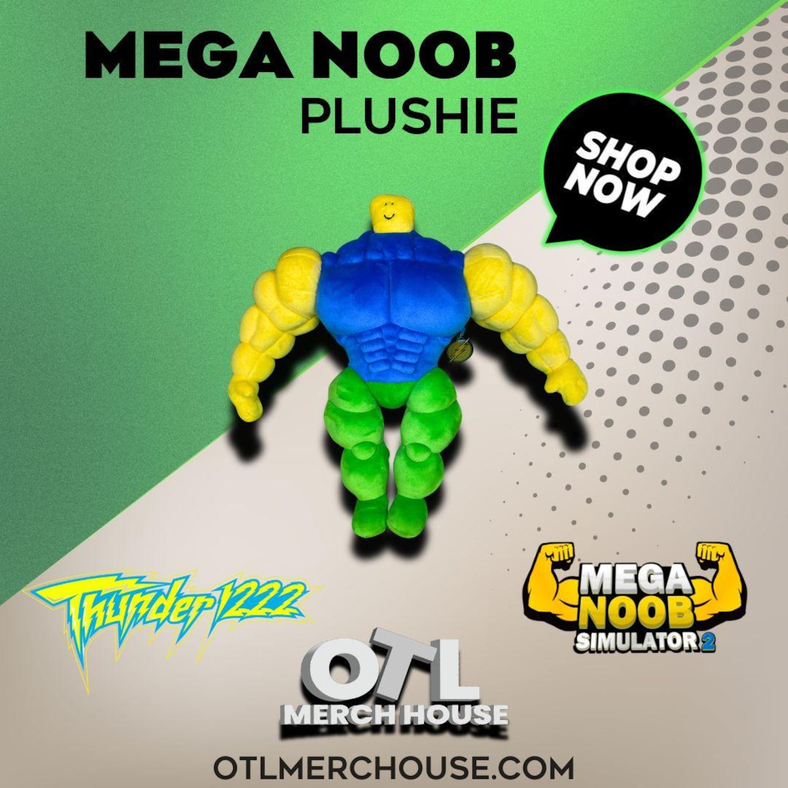 Official Mega Noob Plushie – Limited Edition Roblox Gaming Plush + FREE ...