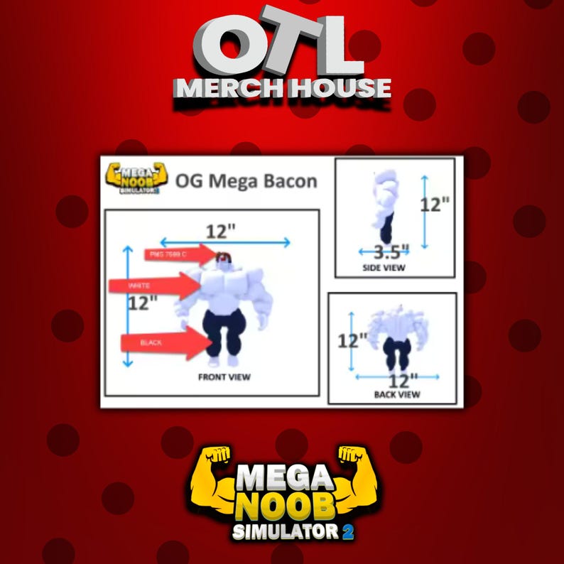 Mega Bacon Plushie – Limited Edition Roblox Gaming Villain Plush + FREE ...