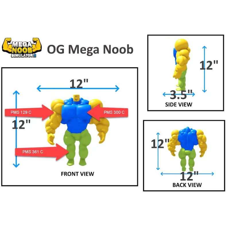 Official Mega Noob Plushie – Limited Edition Roblox Gaming Plush + FREE ...