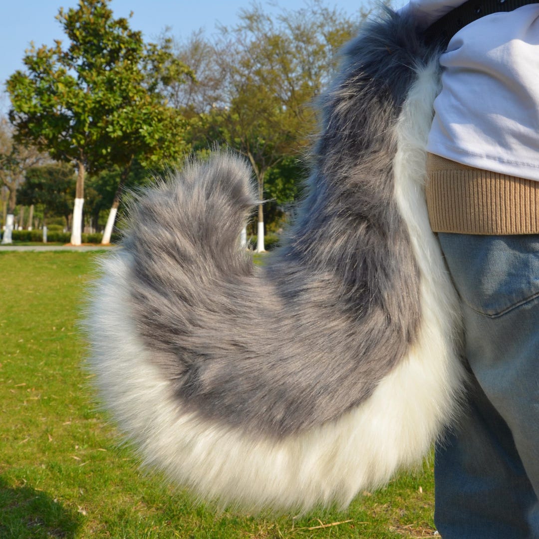 Fuzzy Cat Tail, Colorful and Customizable, Faux Fur, Cosplay Decor ...