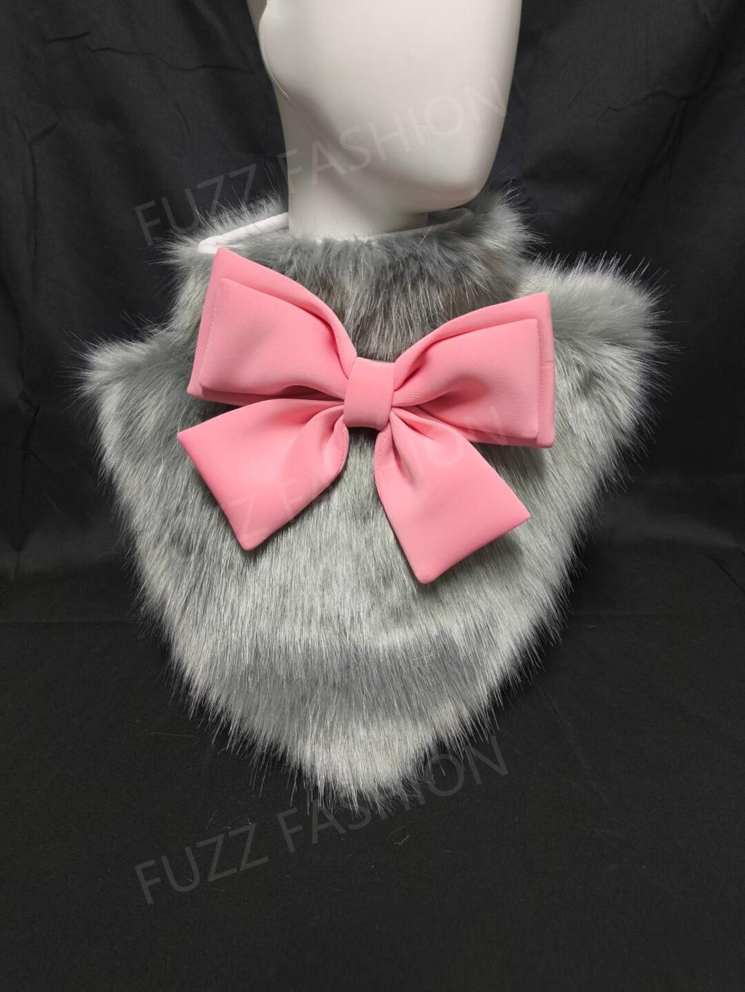 Customizable Fursuit Scarf With Bow,fluffy Neck for Fursurit,neck Fur ...