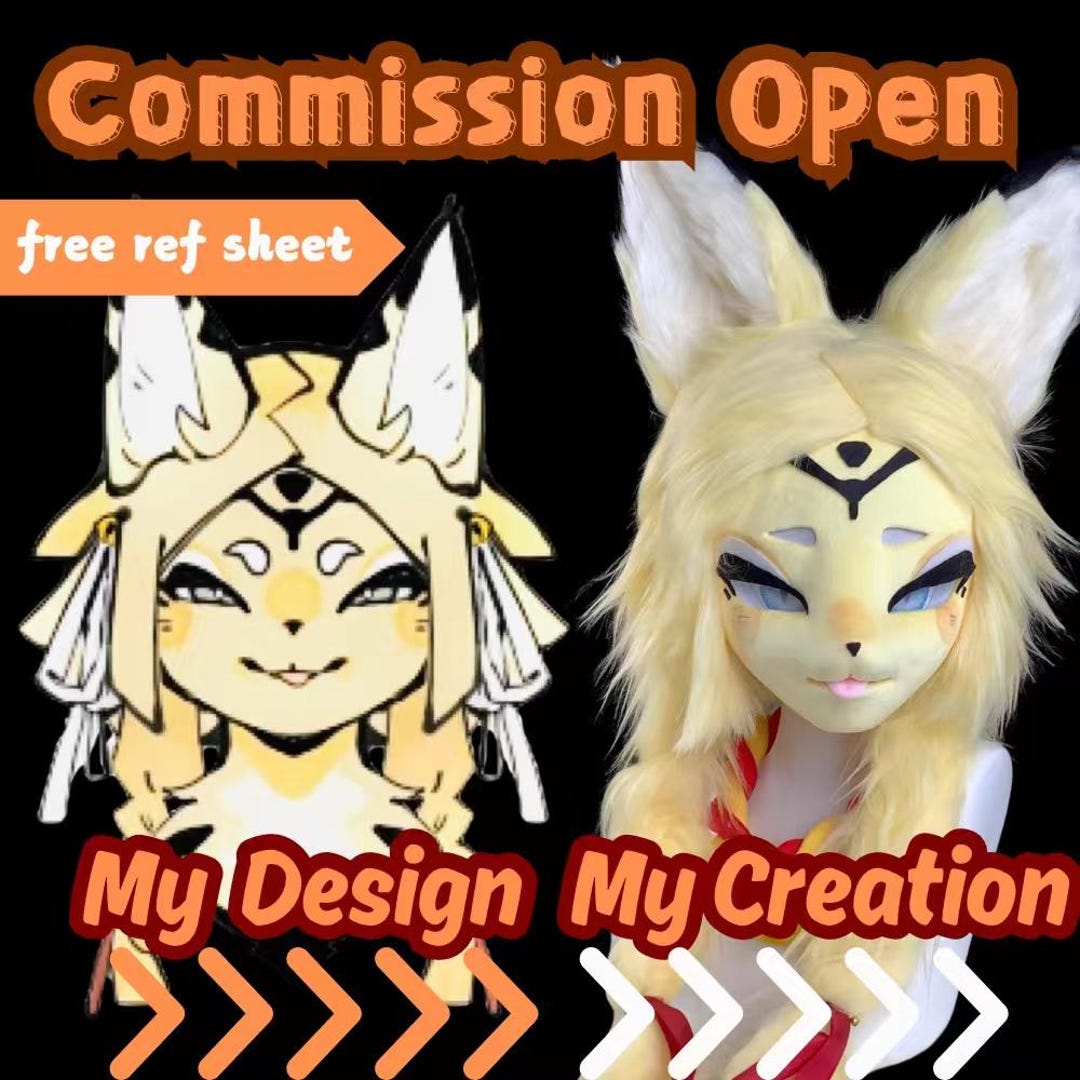 Fursuit Commission Open,fursuit Mask, Kigrumi Head,kemono Mask,fursona ...