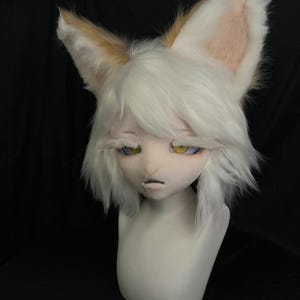 Arctic Fox Fursuit Head Furry Mask With Luminous Eyes Custom Kigurumi ...