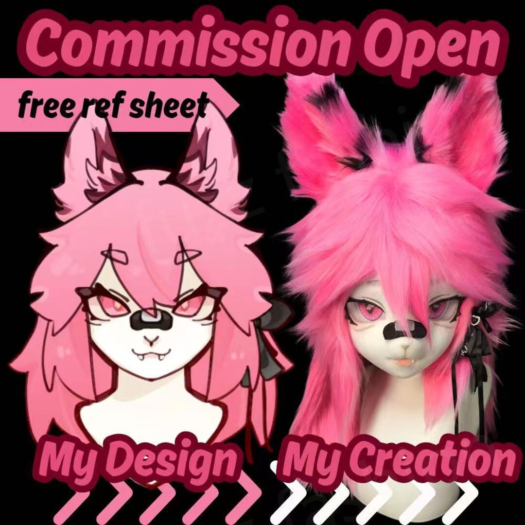 Cute Cat Kigurumi Fursuit Head Display,custom Fursuit Commission Open ...