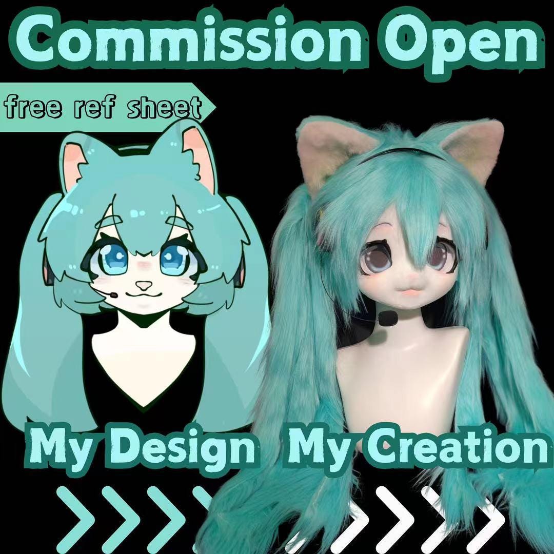 Cute Miku Kigurumi Fursuit Head Display,custom Fursuit Commission Open ...