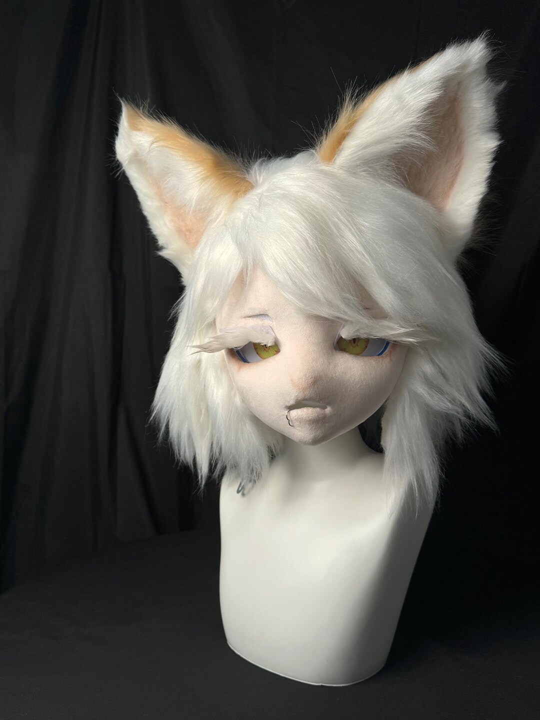 Arctic Fox Fursuit Head Furry Mask With Luminous Eyes Custom Kigurumi ...