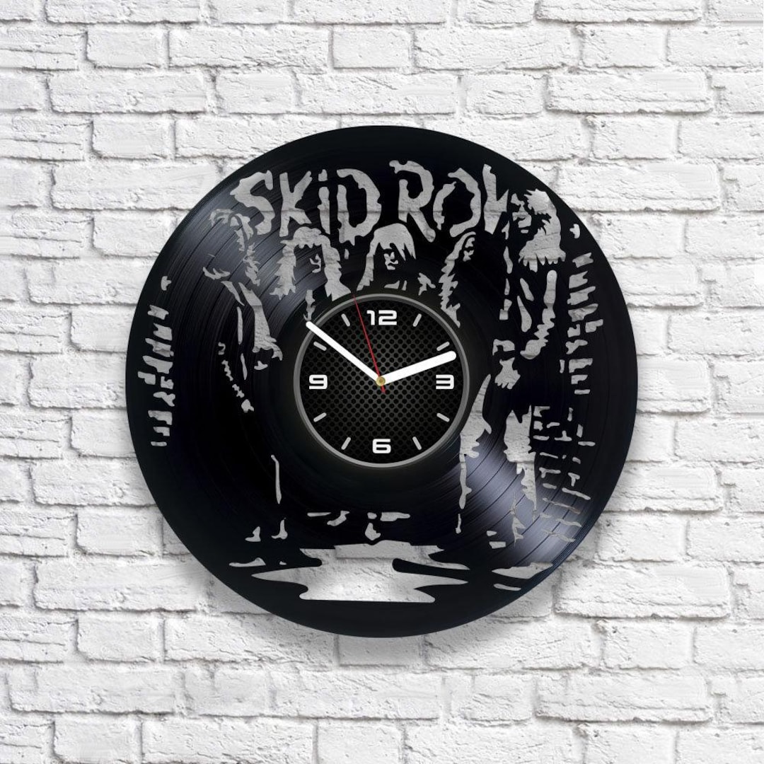 Skid Row Vinyl Record Wall Clock, Heavy Metal Decor, Rock Band Artwork ...