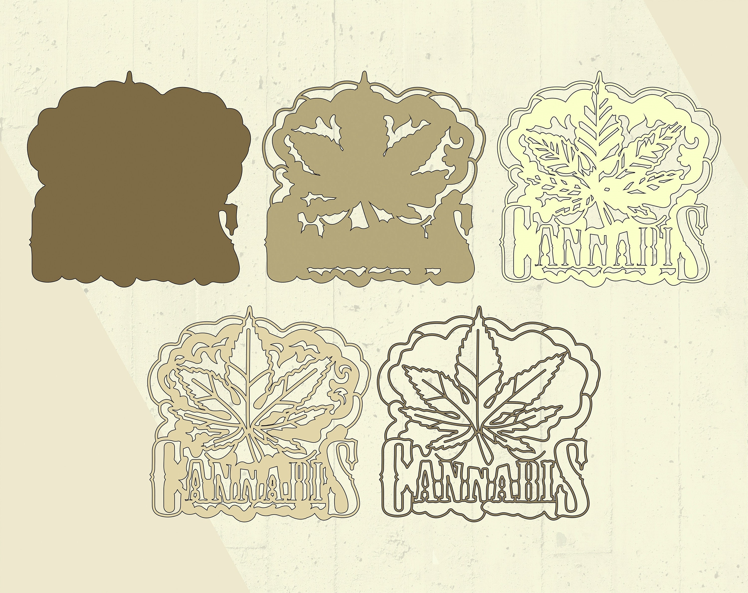 Cannabis SVG, Weed Art, 3D Layered Laser Cut Files, Instant Download Ai ...