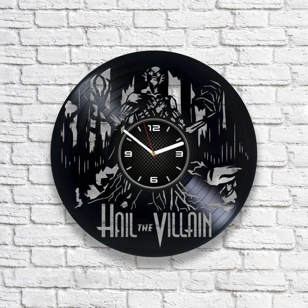 Hail the Villain Band Vinyl Record Clock, Decor for His Bedroom, Rock ...