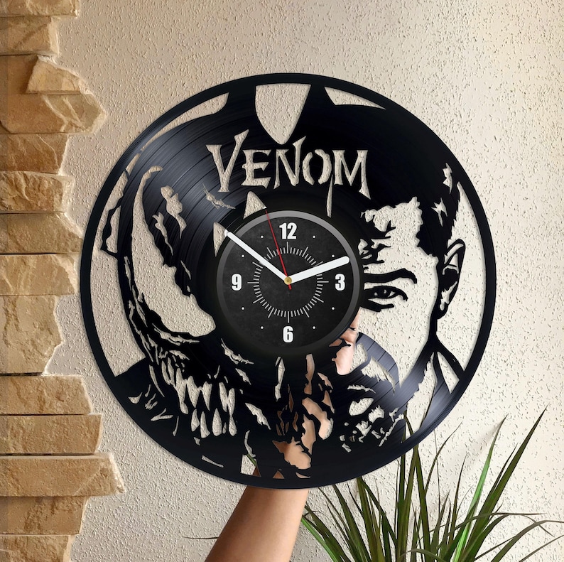 Venom Vinyl Record Clock, Mens Office Decoration, Comic Character ...