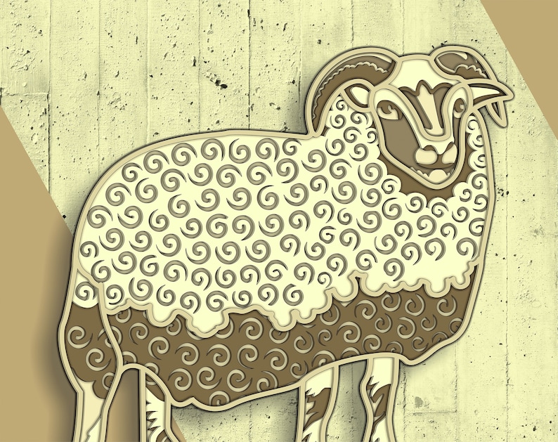Ram Laser Cut File, Sheep DXF, Farm Animal SVG, Cricut Cutting, Layered ...