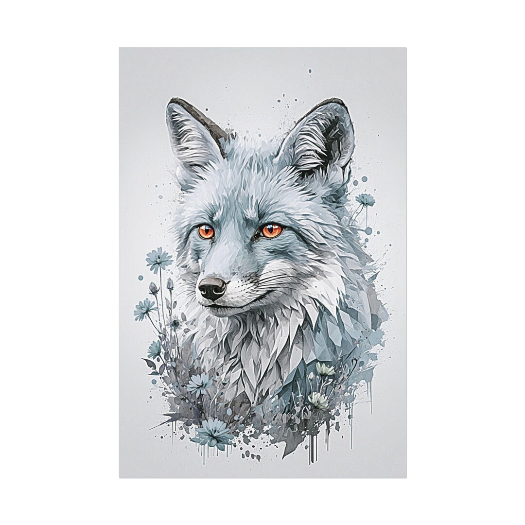 Blue Fox Full Face Rolled Posters - Etsy