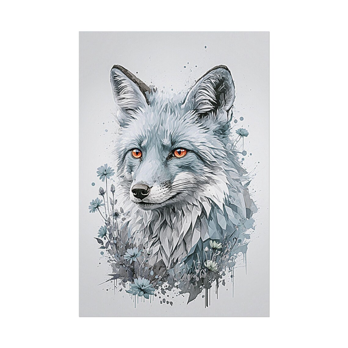 Blue Fox Full Face Rolled Posters - Etsy