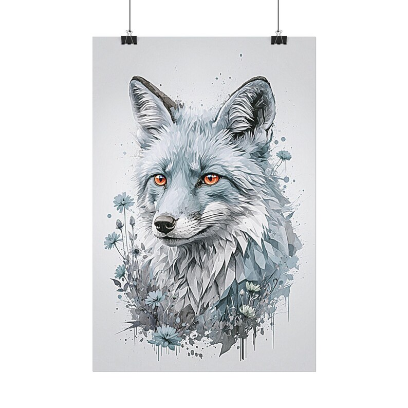 Blue Fox Full Face Rolled Posters - Etsy