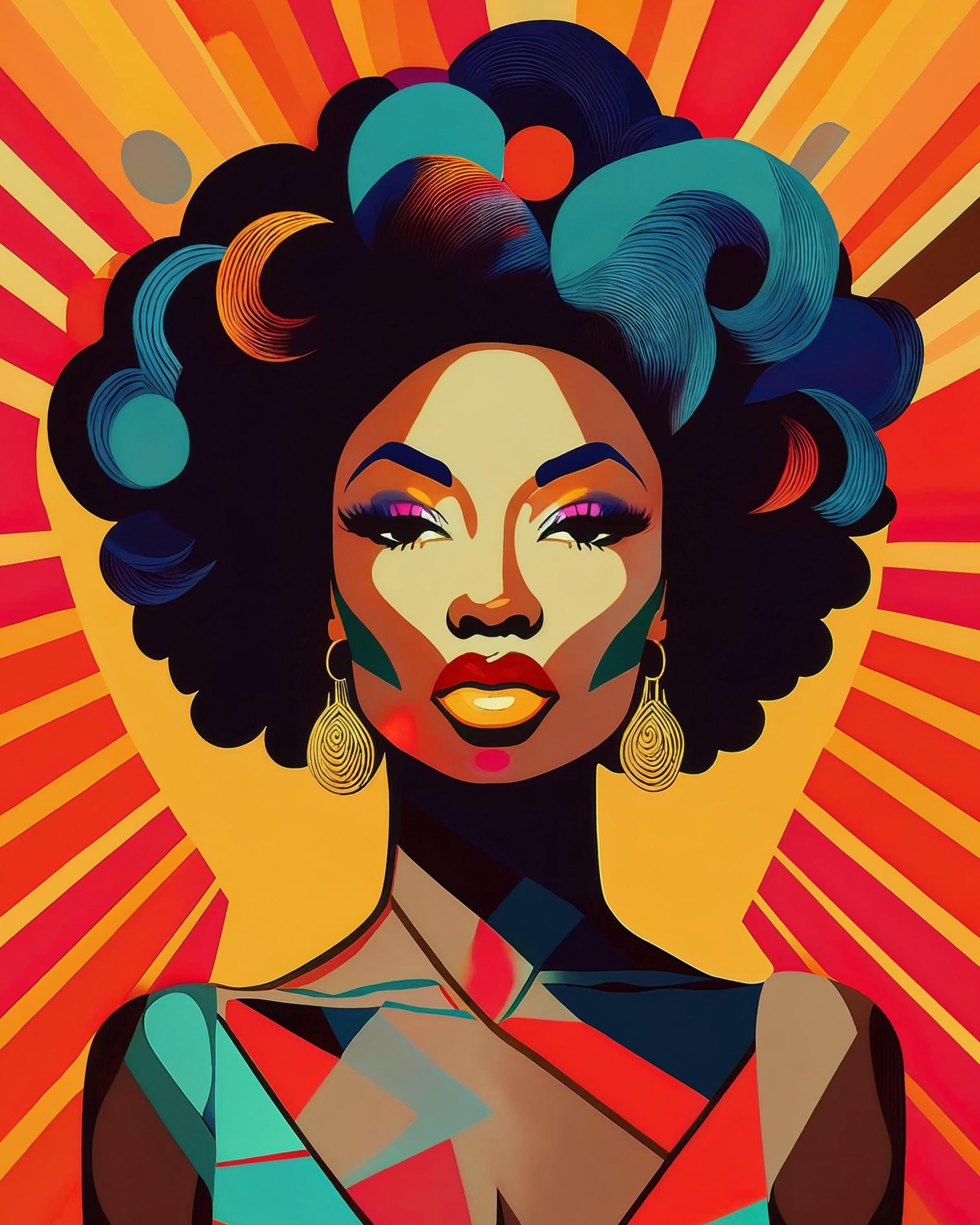 Retro Pop Art Woman Poster: Bold & Vivid Decor (digital Download) - Etsy
