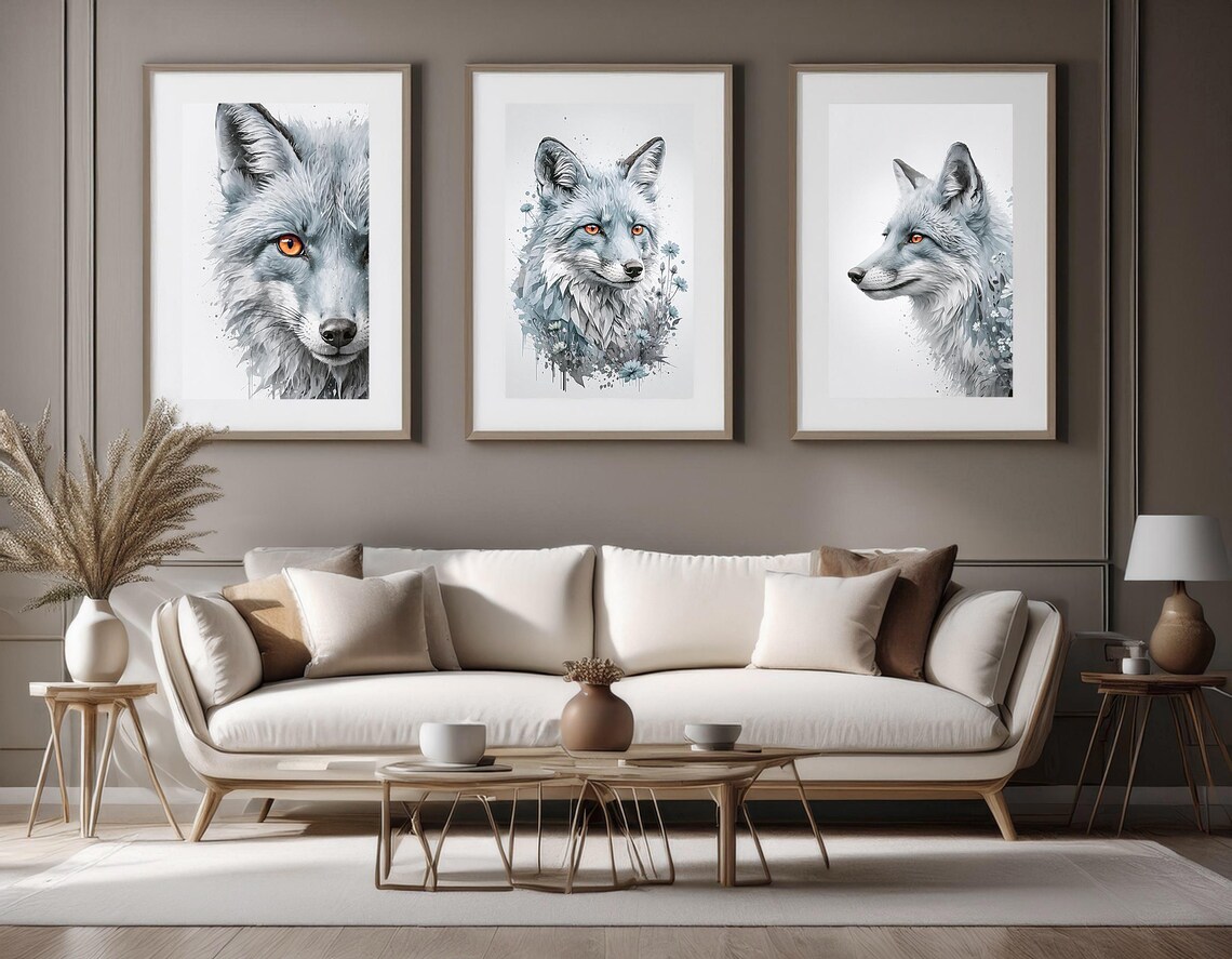 Blue Fox Full Face Rolled Posters - Etsy