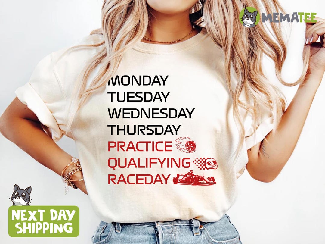 Comfort Colors® Racing Days of the Week Shirt, Racing Shirts, Race Day ...