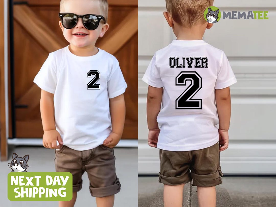 Personalized Birthday Number Shirt, Custom Name and Age Birthday Shirt ...