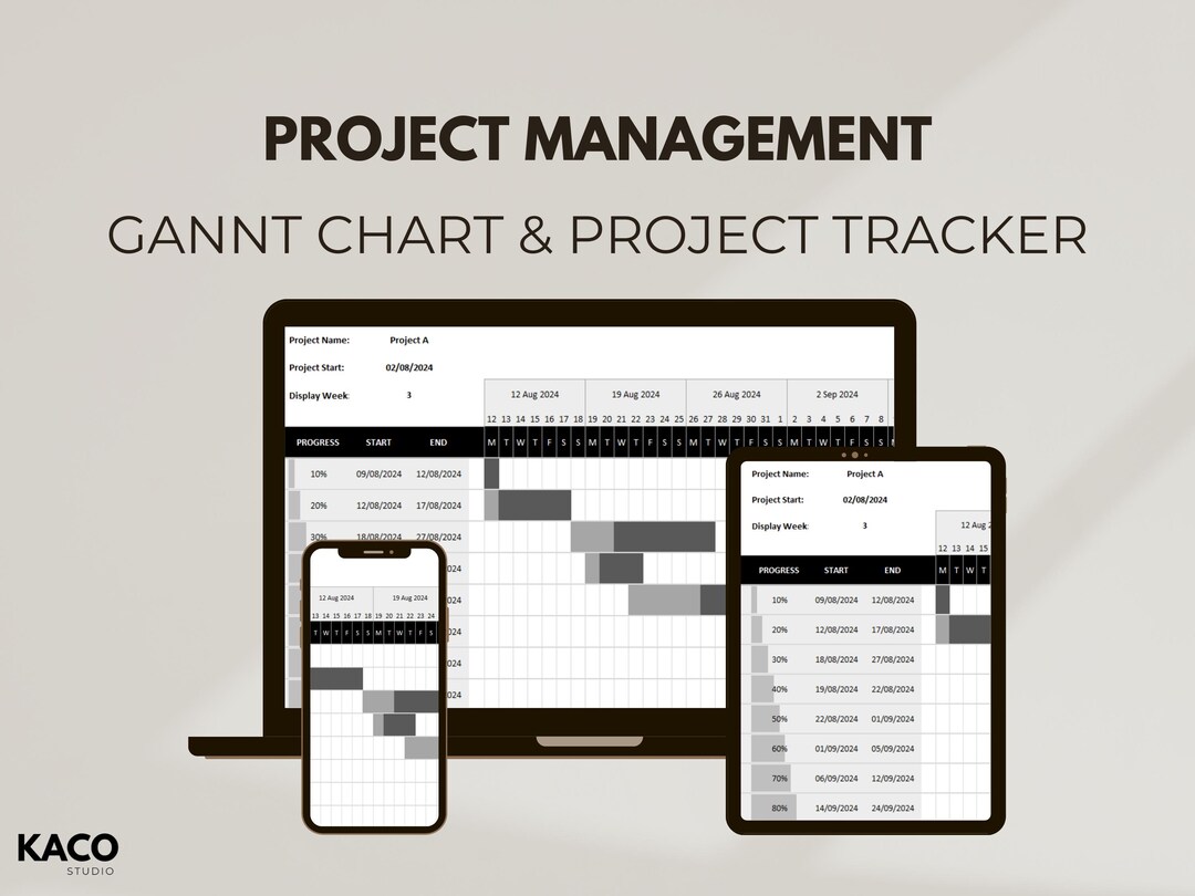 Project Management Gannt Chart Template Google Sheet - Etsy