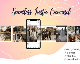 Seamless Instagram PSD Carousel Template Drag, Drop, Export No Extra ...