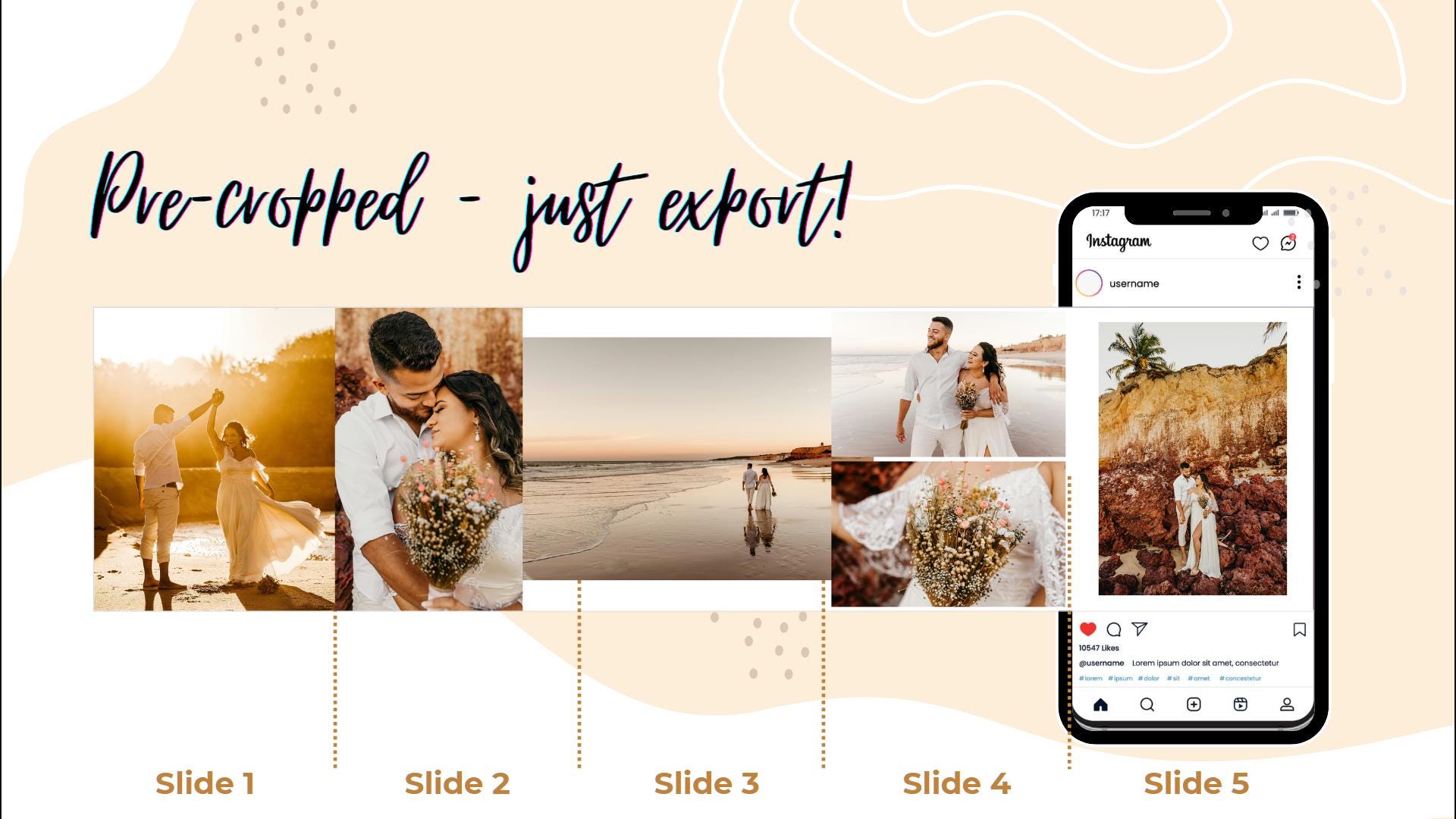 Seamless Instagram PSD Carousel Template Drag, Drop, Export No Extra ...