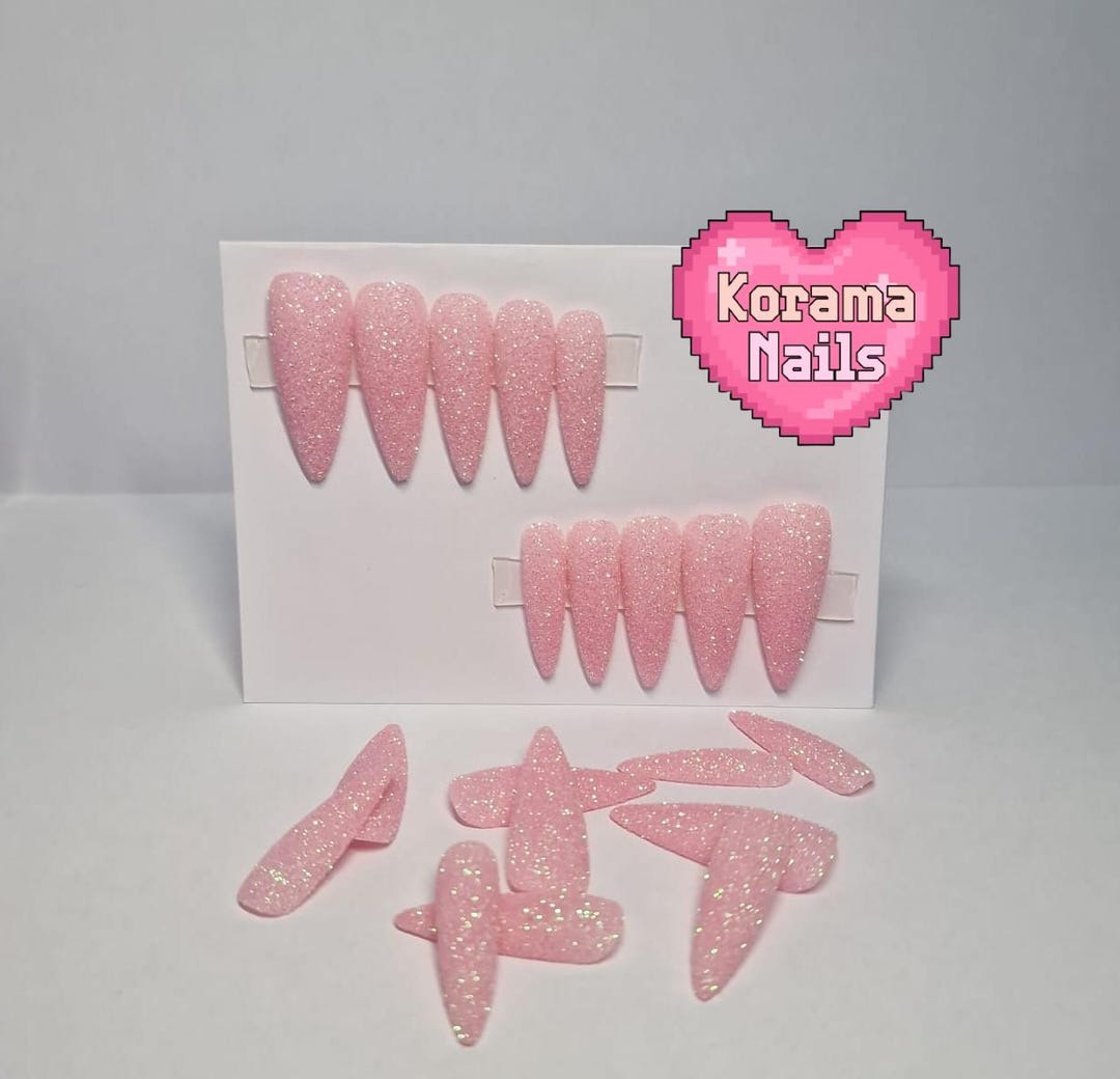 Pink Sugar / Full Set / Korama Nails / Press on Nails - Etsy