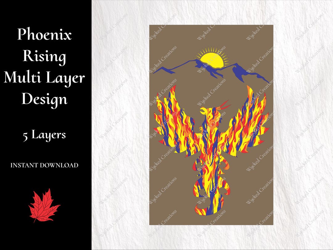 Multi Layer Phoenix SVG File. DIY Wall Art. Instant Download. - Etsy