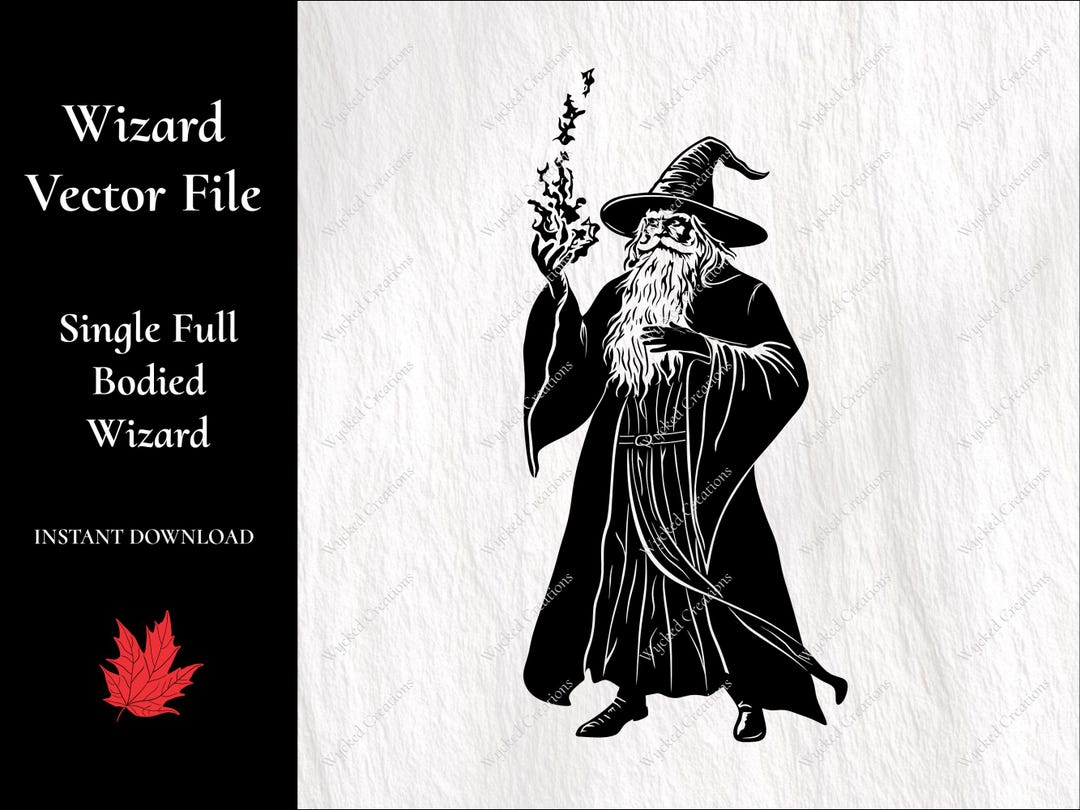 Full Body Wizard Instant Download for Engraving, Sublimation, Clipart ...