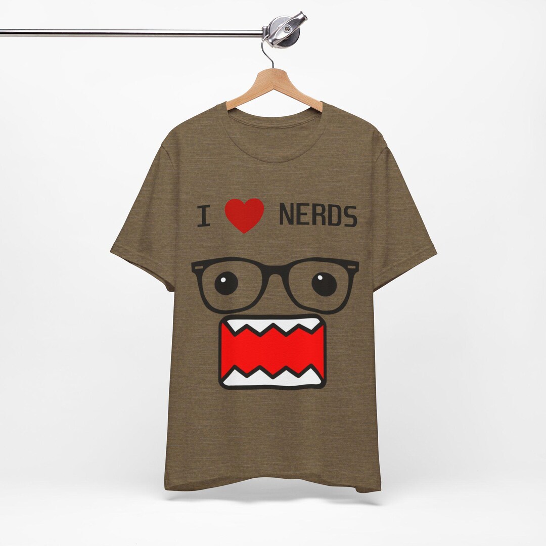 Emo Scene Y2k Fashion Tshirt - Unisex I Love Nerds Domo Kun Tshirt ...