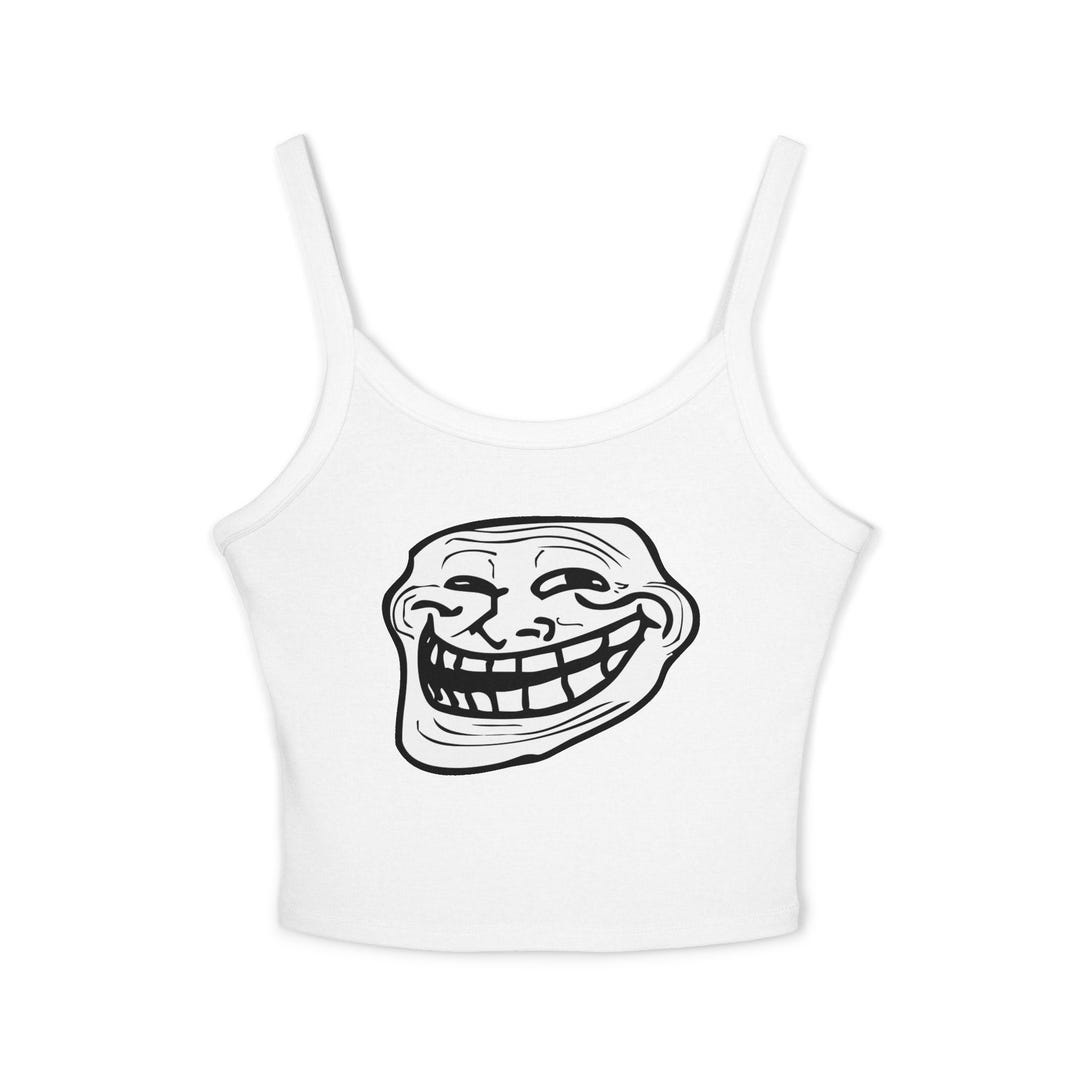 Troll Face Meme Tank Top - Y2K Graphic 2000's Internet Funny Tshirt ...
