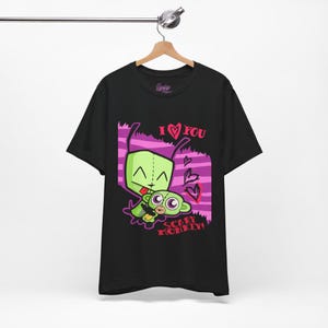 Invader Zim Tee - Unisex Gir I Love You Scary Monkey Shirt - Scene Emo ...