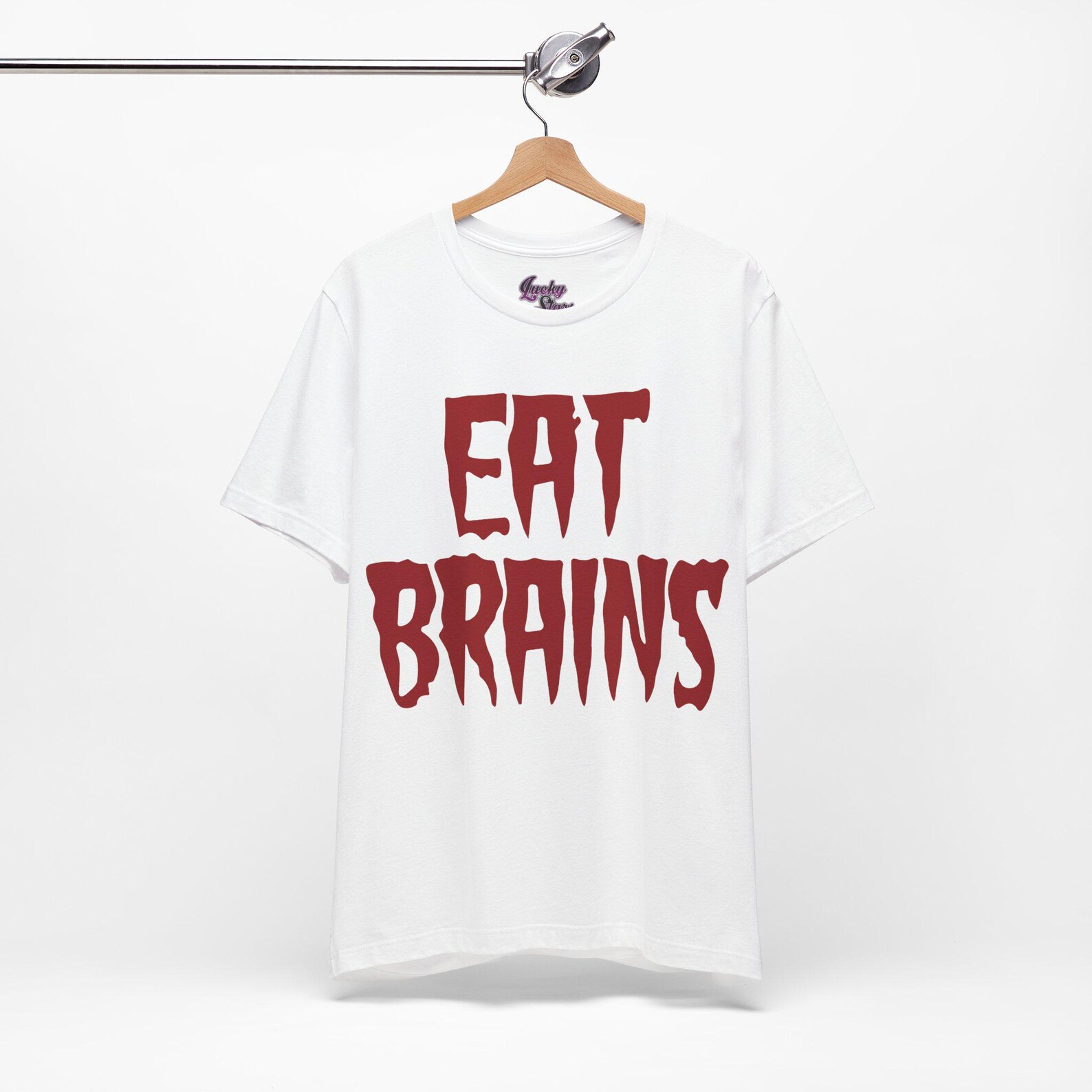 EAT BRAINS Zombie Font Tee - Horror Halloween Gore Shirt - 2000's Emo ...
