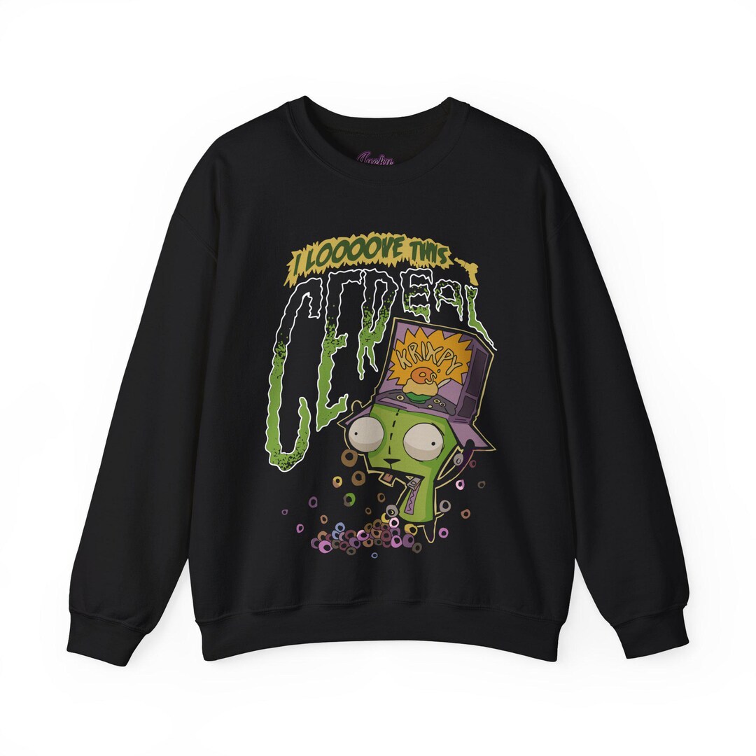 Invader Zim Gir 2000's Sweatshirt - Unisex Emo Fashion Shirt - I Love ...