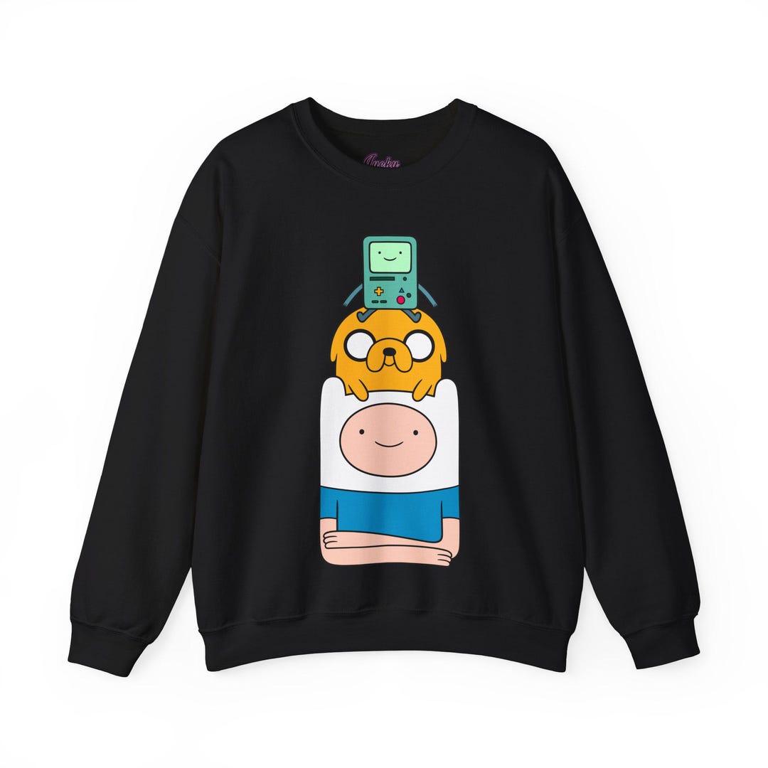 Adventure Time Sweatshirt - Jake Finn and Beemo Tee - Cartoon Emo Scene ...