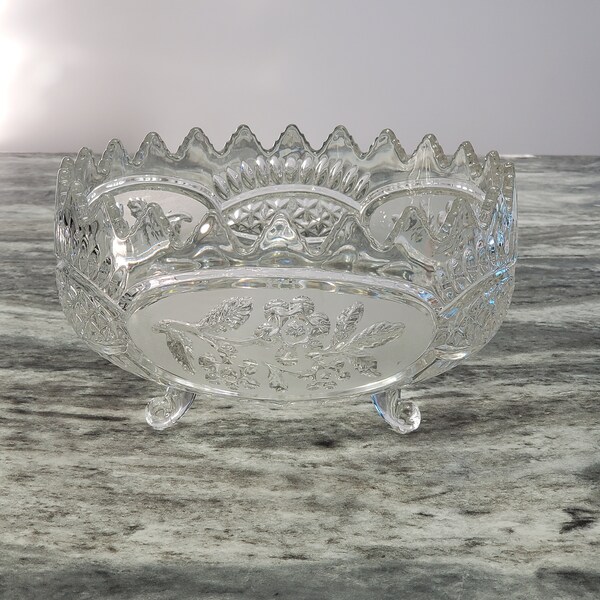 Footed Crystal Bowl - Etsy
