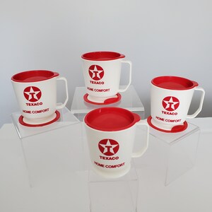 TEXACO Gas Station Travel Coffee Cup Mug W/ Lid home Comfort HTF Texaco ...