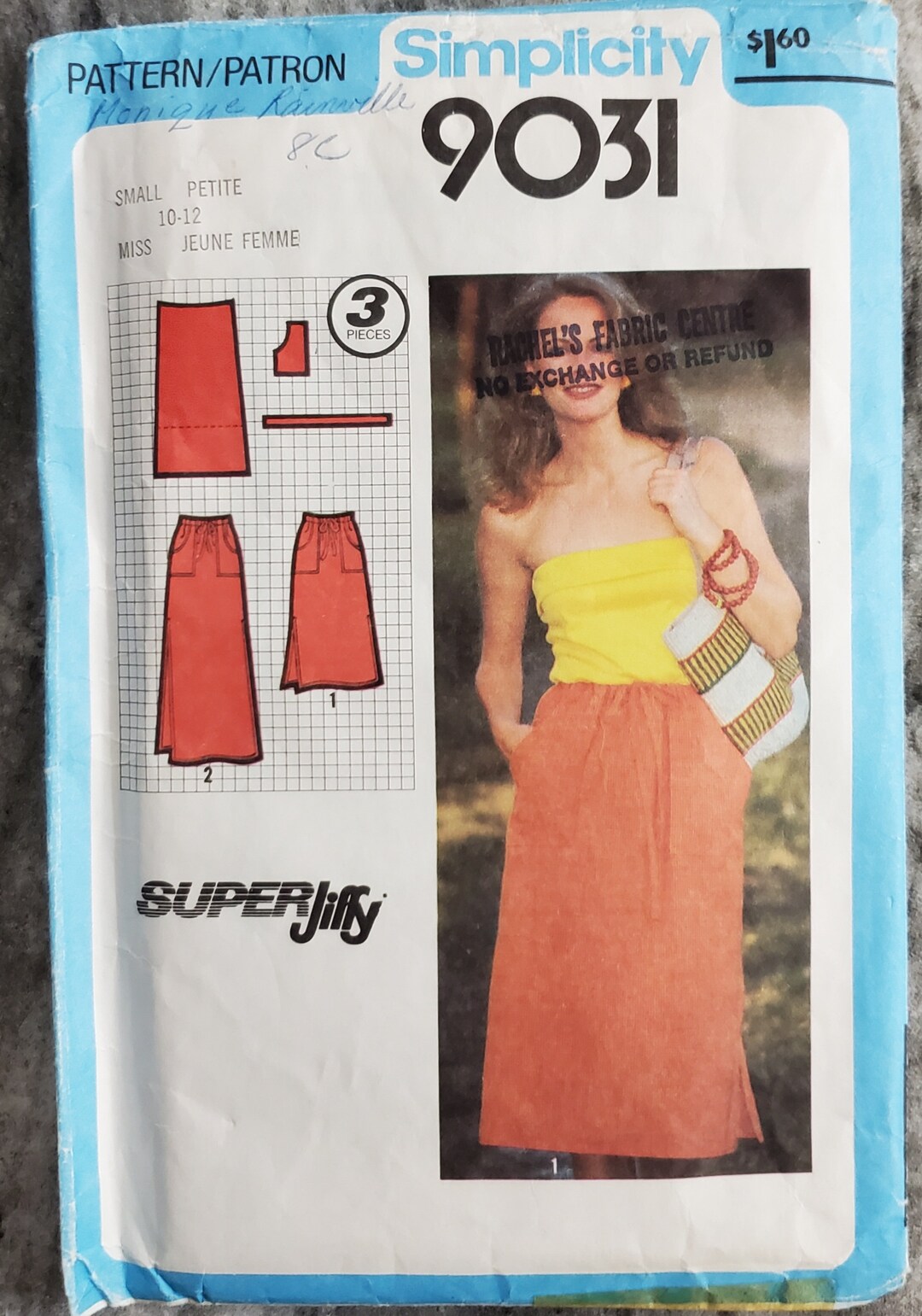Simplicity 9031 Sewing Pattern Super Jiffy Skirt Two Lengths Sz: 10-12 ...