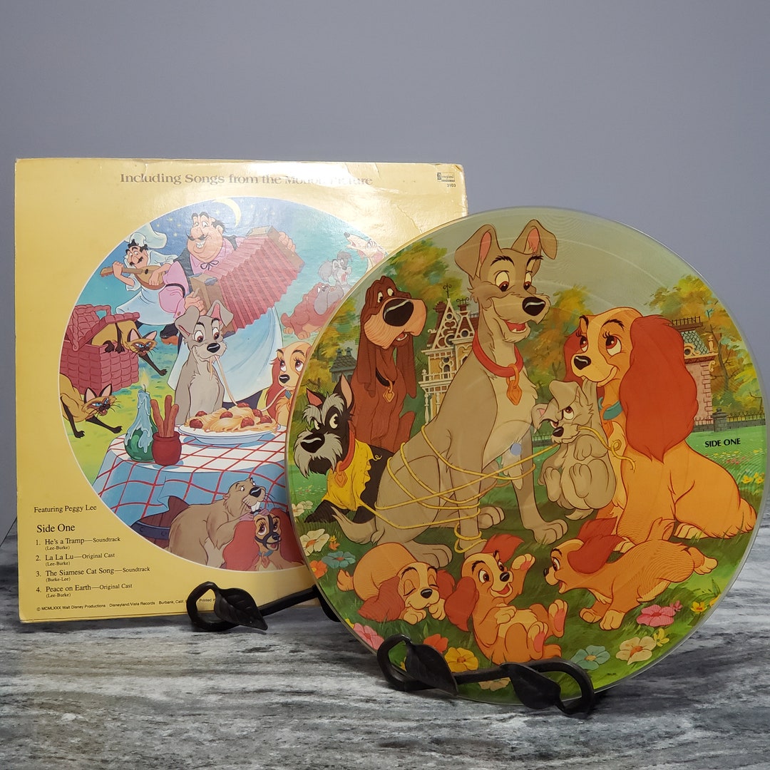 Walt Disney's Lady and the Tramp - Picture Disc LP Vinyl Record - 1980 ...