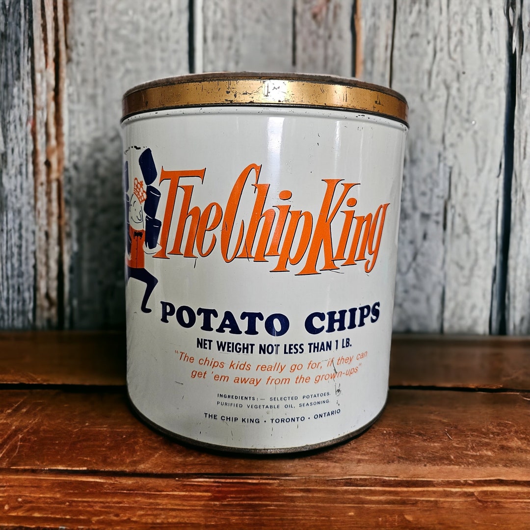 Vintage the Chip King Potato Chips Tin Canadian Potato Chip - Etsy