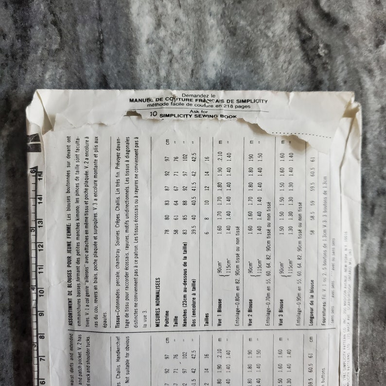 1981 Simplicity 9915 Sewing Pattern Misses' Set of Blouses - Etsy