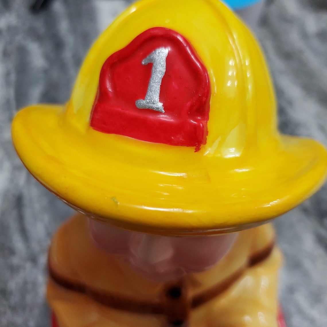 Vintage Boy in Fire Truck Firefighter Ceramic Cookie Jar by - Etsy