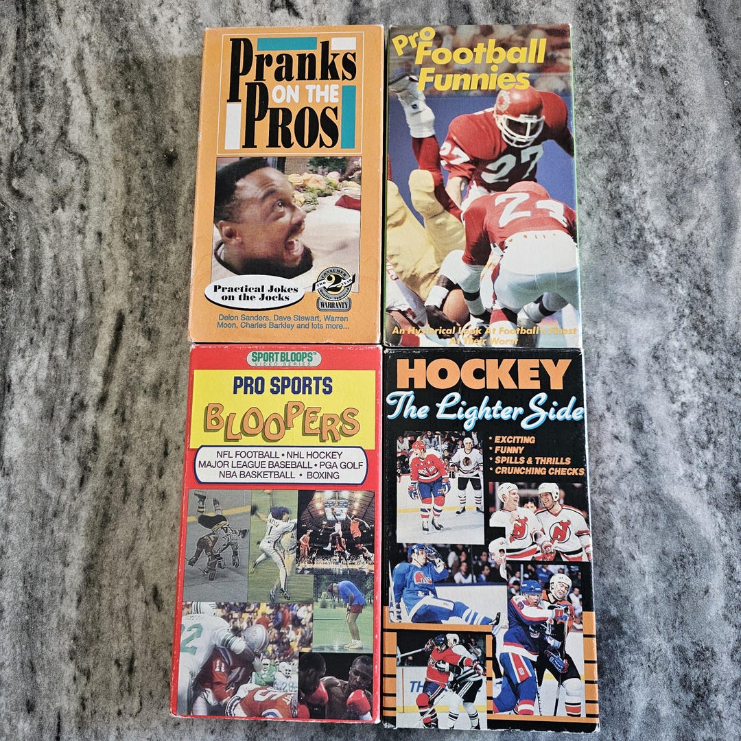 Sports Bloopers VHS Lot - Hockey - Football - Pro Sports - Pranks on ...
