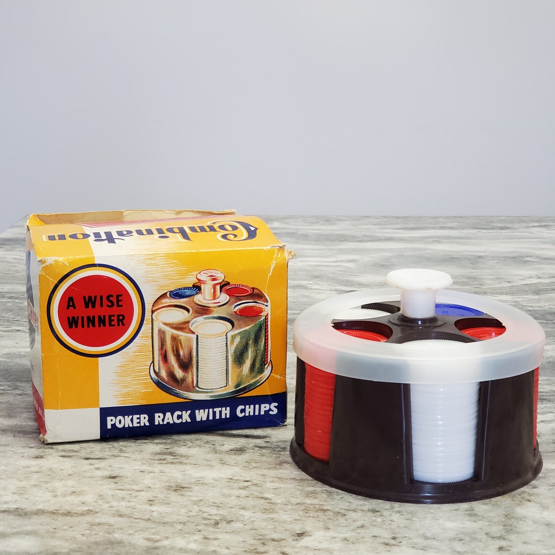 Vintage Astor Plastic Poker Chips W/ Rack Combination Poker Rack and ...