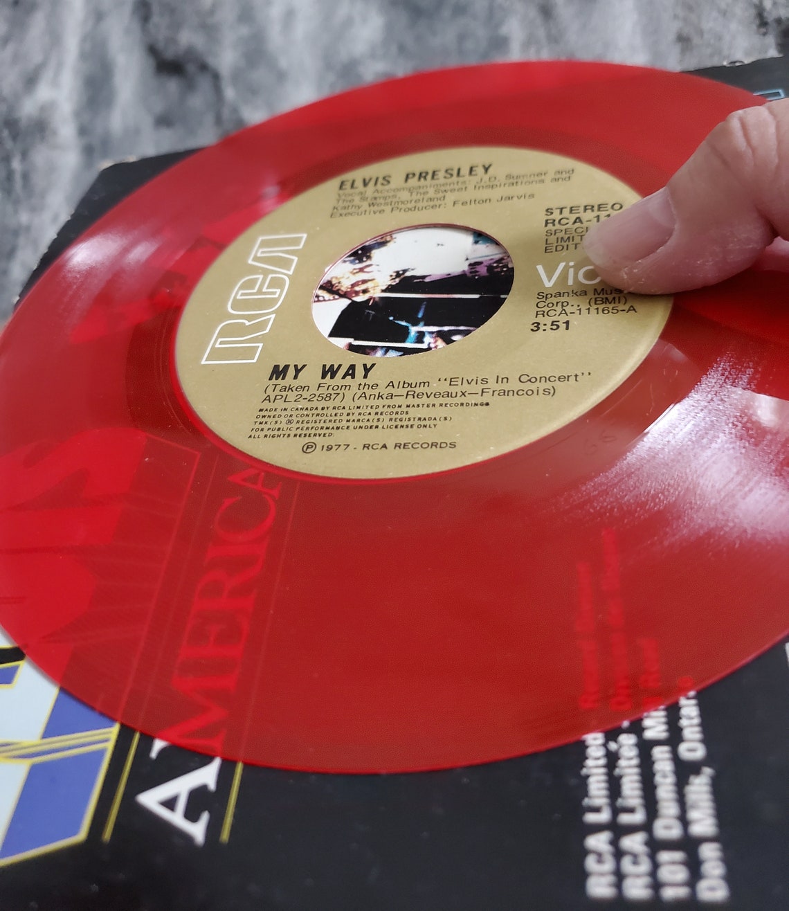 Elvis Presley My Way / America Red Vinyl 45 RPM 7 - Etsy Canada