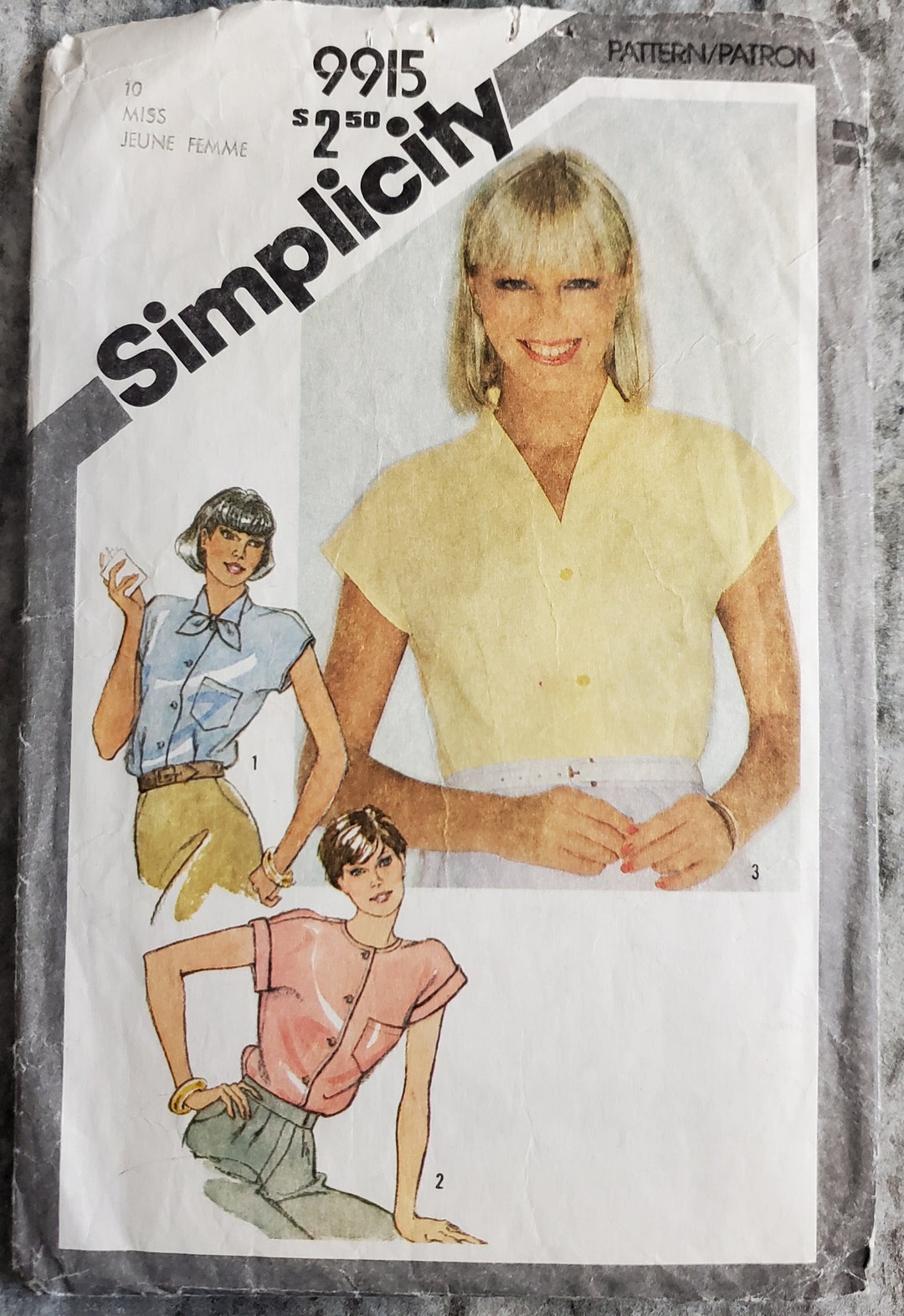 1981 Simplicity 9915 Sewing Pattern Misses' Set of Blouses - Etsy
