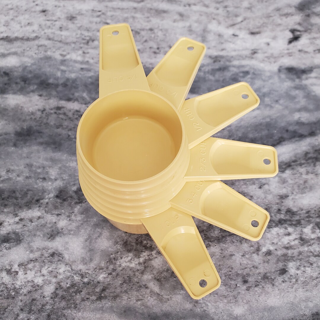 1970s Tupperware Harvest Gold Mustard Yellow Measuring Cups Stacking ...