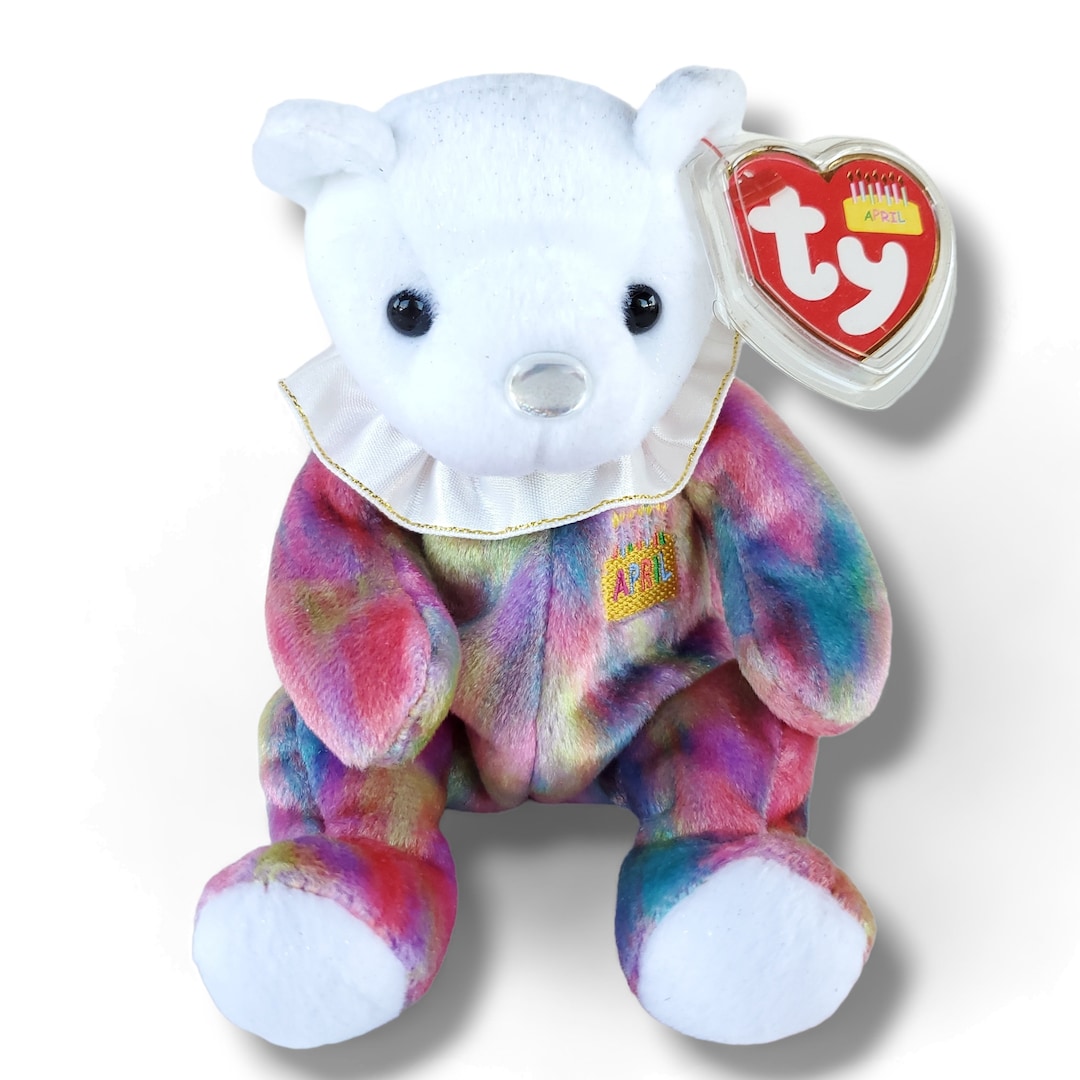 Ty Beanie Baby April the Bear Plush TY Birthday Beanies Collection W ...